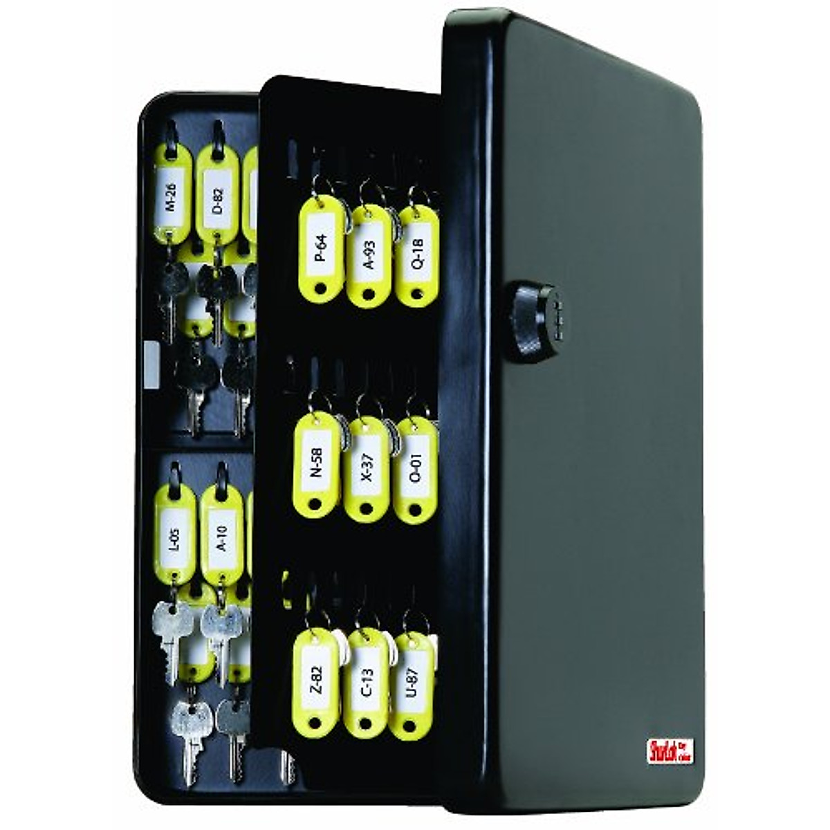 KeyGuard SL-8548 Combination Key Cabinet, 48 Hook, Black Finish