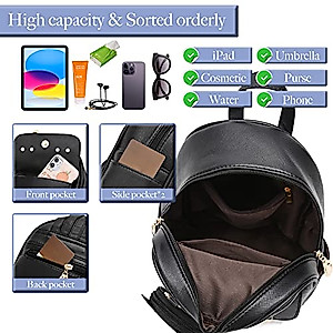 BESYIGA Girls Fashion Backpack 3PCS Mini Backpack Purse for Women Kids Backpack Purse PU Leather Travel Satchel Backpack Shoulder Bag Purple