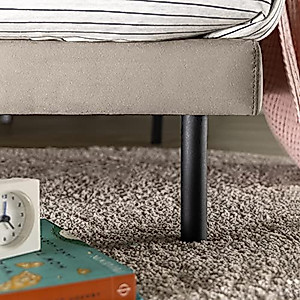 ZINUS Taylor Velvet Upholstered Platform Bed Frame with Split Headboard / Velvet Bed Frame / No Box Spring Needed / Easy Assembly, Latte, Queen