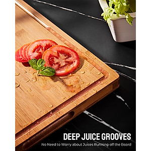 Extra Large Cutting Board for Kitchen, BEZIA 23" x 18" Thick Chopping Butcher Block with Juice Groove, 100% Natural Bamboo Cheese Charcuterie Carving Serving Board Tray for Meat, Fruit, & Snacks