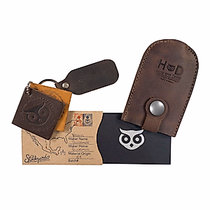 Hide & Drink, Leather Key Holder/Keychain/Key Case/Cover, Handmade Includes 101 Year Warranty :: Bourbon Brown
