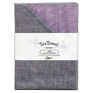 Nawrap Charcoal-Infused Tea Towel, Lavender X Binchotan Gray, Naturally Anti-Odor