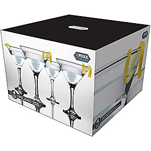 epure Milano Collection 8 Piece Stemmed Martini Glass Set - For Drinking Martinis, Manhattans, Vodka, Gin, and Cocktails (Martini Glass (6 oz))