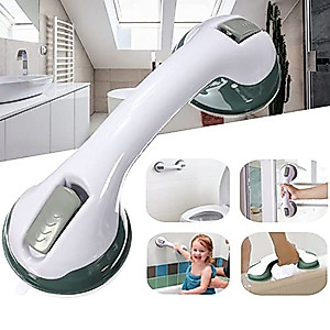 Shower Handles - 12’’ Youmotu Shower Safety Bars Suction for Elderly/Seniors Handicap Bath Handles for Tub for Bathroom Walls Gray (2-Pack) (1)