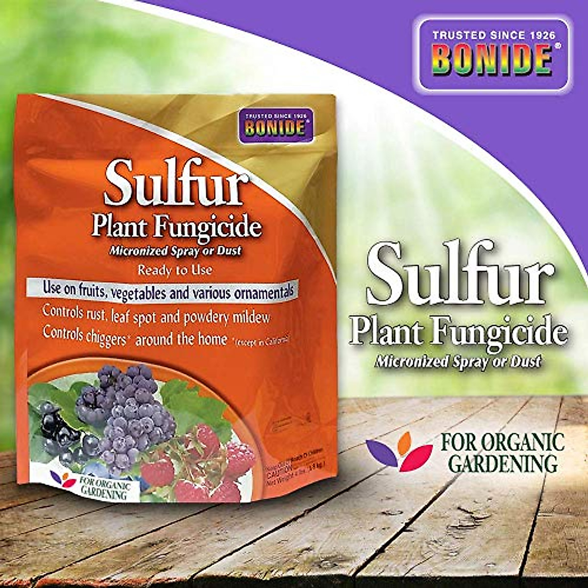 BONIDE Products INC 142 Sulfur Plant Fungicide Organically Controls Rust, Leaf Spot and Powdery Mildew, 4 lbs (2)