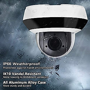 Anpviz 4.0MP(2560x1440) POE IP PTZ Dome Camera Compatible with Hikvision ,4X Optical, 16X Digital Zoom, H.265+ Outdoor Security Camera, Alarm, Pan/Tilt, SD Card Slot