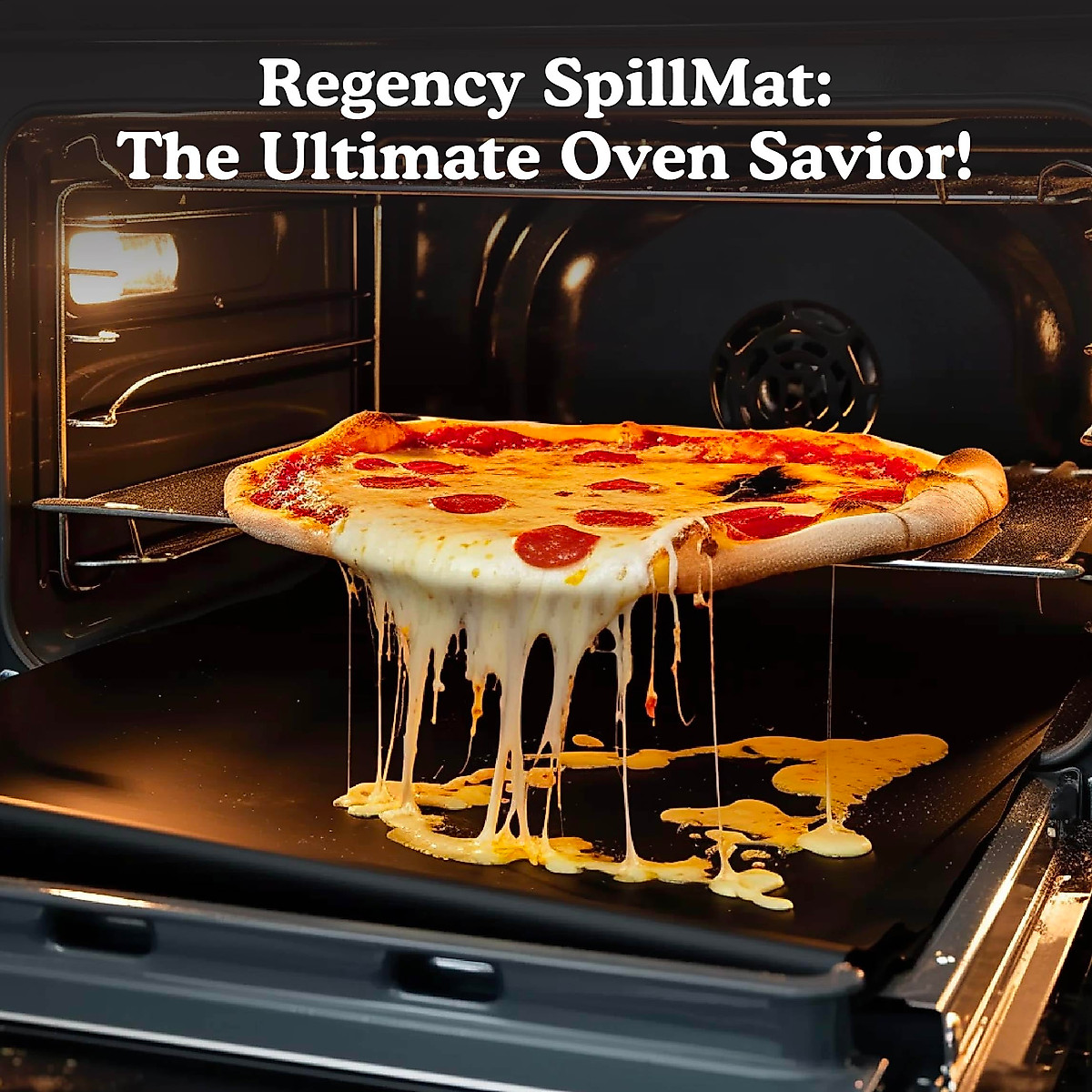 Regency Wraps SpillMat, Non-Stick Heavy-Duty Oven Liner Catches Spills and Prevents Stuck-on Mess in the Oven for Easy Clean-up, BPA-Free Kitchen-Friendly Cooking Accessory, 16"x23", Black, Pack of 2