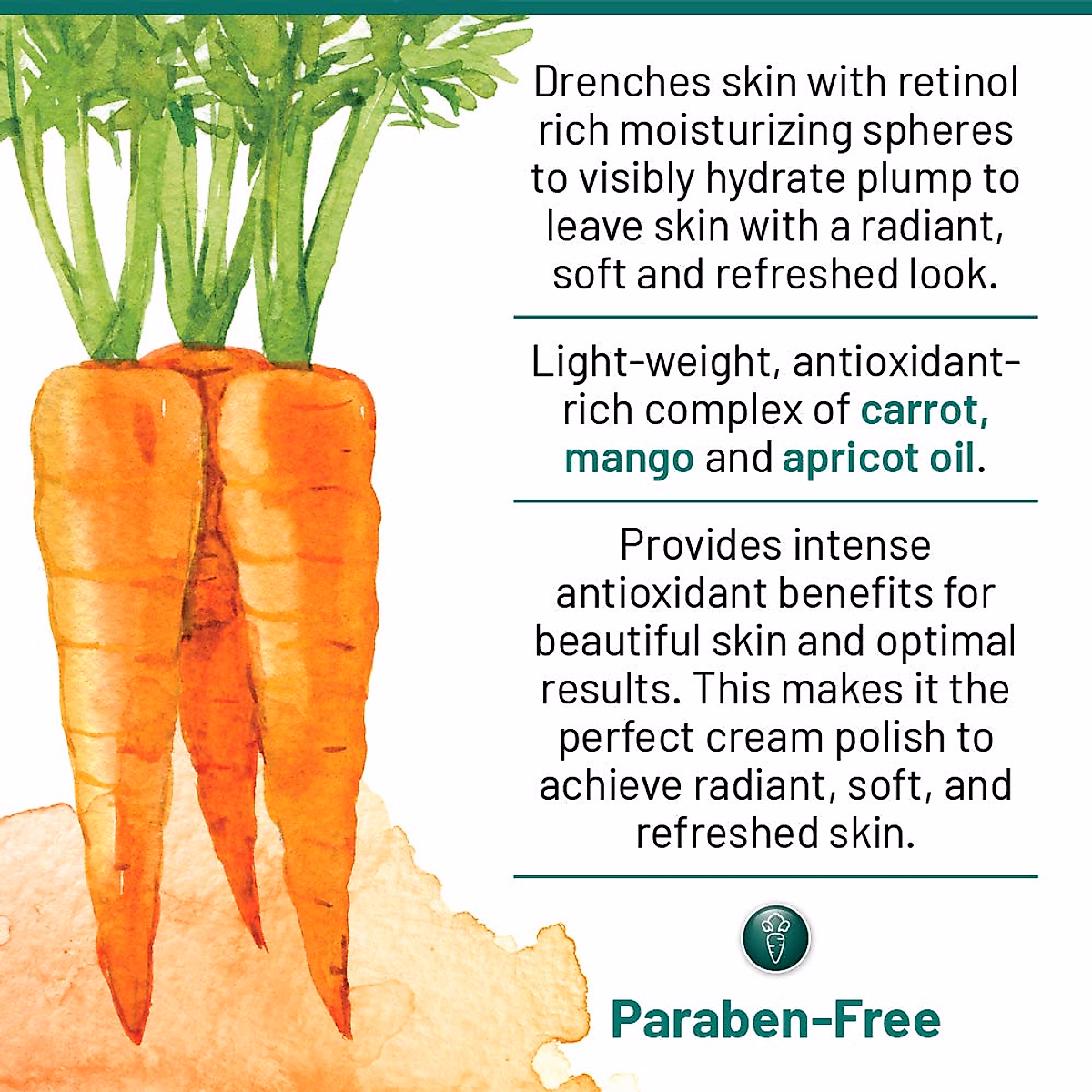 40 Carrots Retinol Rich Face Mango Facial Moisture Splurge Moisturizer - Deeply Hydrating, Helps Nourish, Plump & Brighten Skin | Made in USA, Paraben & Cruelty Free (4oz)