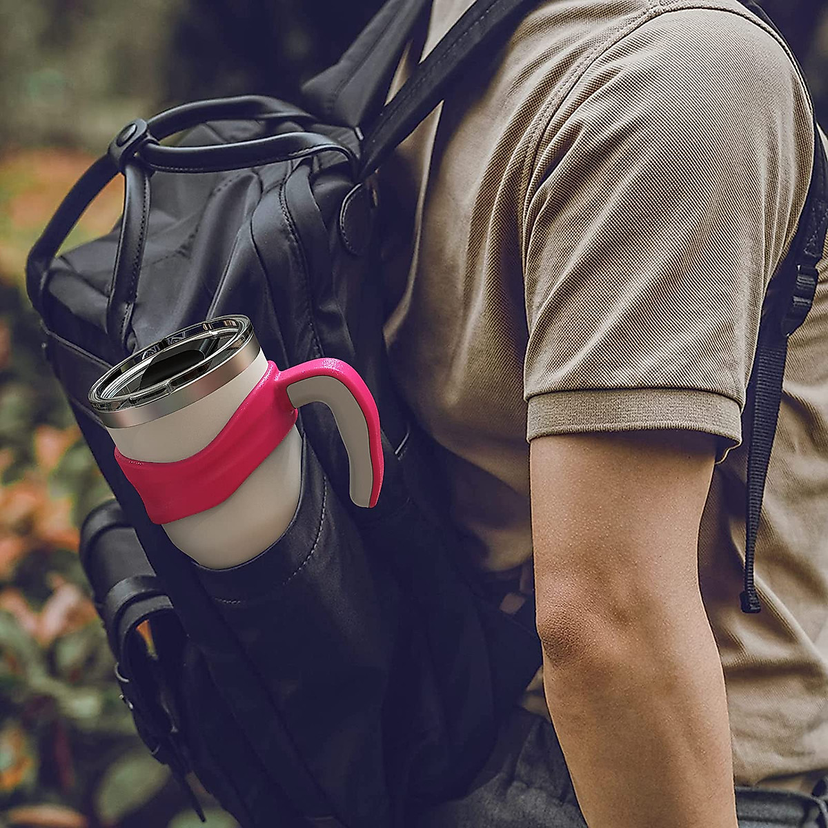 Tumbler Handle Fits for 30 OZ YETI Rambler,Rtic Mug-Previously Design,Sic,OZARK TRAIL & More Tumbler Travel Mug | BPA FREE（Handle Only） (Red)