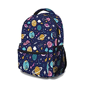System Planets Backpack Galaxy Space Bookbag Laptop Bag Casual Hiking Travel Daypack Adjustable Strap Schoolbag for Boys Girls Teen