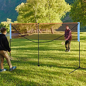 PATIKIL 20Ft Portable Badminton Net, Pickleball Net Set Height Adjustable Tennis Net with Carry Bag for Volleyball Soccer Outdoor Backyard Beach, Black