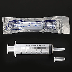 5Pack 60ml Syringe Measuring Plastic Syringe with Catheter Tip for Scientific Labs, Liquid Measuring & Dispensing, Pets Feeding, Plant Watering