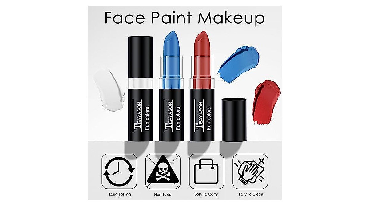 FREEORR 3-Color Face Paint Stick for Events & Sports