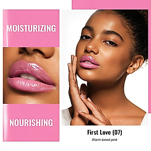 Oulac Warm Pink Shine Lipstick - Moisturizing Lip Stick Glossy Tinted Lip Balm, Sheer Shine Juicy Finish, Lightweight and Hydrating Formula for Dry Lip Care, Vegan 2.2g/0.07oz (07)