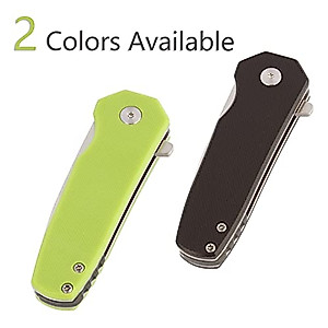 TENCHILON T34 Small Compact Fat Stout Flipper Folding Pocket Knife, 2.3 Inch Spear Point Blades, G10 Handle with Liner lock, Little Utility EDC Box Opening Knives, (Black)