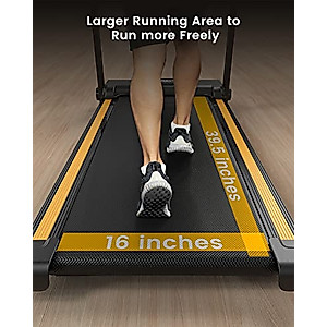 UREVO Folding Treadmill, 2.25HP Treadmills for Home with 12 HIIT Modes, Compact Mini Treadmill for Home Office, Space Saving Small Treadmill with Large Running Area, LCD Display, Easy to Fold (Black)