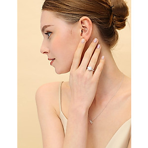 EAMTI 1.25CT 925 Sterling Silver Rings Round Halo CZ Engagement Rings for Women Cubic Zirconia Wedding bands Promise Rings for Her Size7