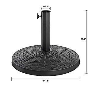 Avestar Nuu Garden 25 lbs Patio Umbrella Base Stand Heavy Duty Outdoor Umbrella Base Made from Rust Resistant Resin, Black