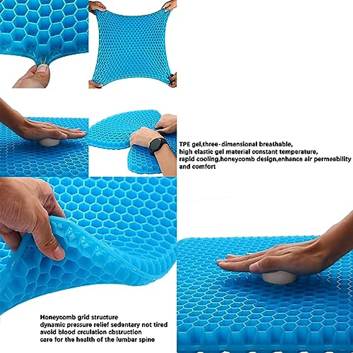 EVEME Large Gel Enhanced Seat Cushion with Non-Slip Cover,seat Cushion for Desk Chair, Cooling seat Cushion,Wheelchair Seat Cushions,for Office Chair Car Seat Cushion Student seat.Soft & Breathable