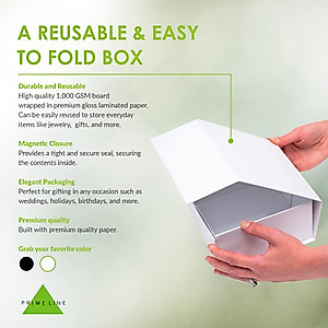 Prime Line Packaging 6x6x3 15 Pack White Magnetic Gift Box with Lid, Small Magnetic Closure Box for Presents, Wedding, Christmas, Small Business Bulk