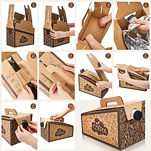 Moinchore 20 Set Coffee Container Disposable Coffee Dispenser 96 oz Insulated Cardboard Hot Cold Bulk Beverage Server Carafe with Handle Portable Coffee Take out Boxes for Office Catering Shop Party