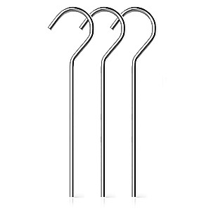 12 inch Heavy Duty Tent Pegs Metal Tent Stakes Canopy Stakes for Camping Landscaping Plant Support High Strength Camping Stakes Pack of 3