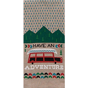 Kay Dee Designs Camping Adventures Chambray Tea Towel Set of 3: Bundle Designs Include: Have an Adventure - I Heart Camping - Happy Camper