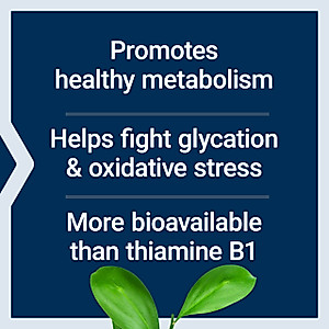 Life Extension Mega Benfotiamine, 250 mg, a fat-soluble form of thiamine, healthy metabolism, ultra-bioavailable vitamin B1, high potency, gluten-free, non-GMO, vegetarian, 120 capsules