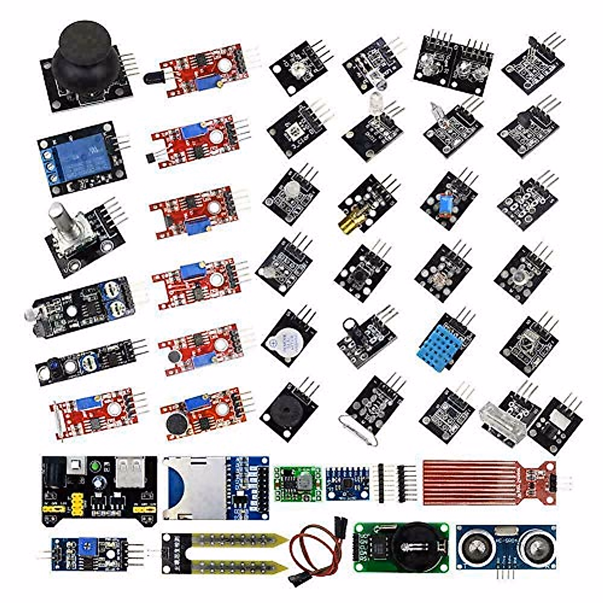 Alician for Arduino 45 in 1 Sensors Modules Starter Kit Better Than 37in1 Sensor Kit 37 in 1 Sensor Kit UNO R3 MEGA2560 OPP Bag