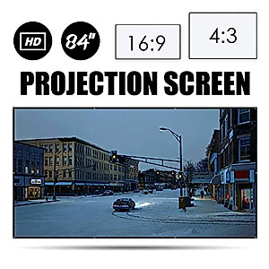 FMOGE 16:9 Projector Simple Curtain Anti-Light Screen 84 Inches Home Outdoor Office Portable 3D HD Projector Screen
