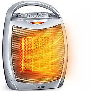 Portable Electric Space Heater with Thermostat, 1500W/750W Safe and Quiet Ceramic Heater Fan, Heat Up 200 Square Feet for Office Room Desk Indoor Use