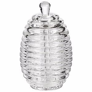 Prodyne Acrylic Honey Jar With Server, Off-white