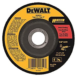 DeWalt DW4619 5" x 1/4" x 7/8" General Purpose Metal Grinding Wheel