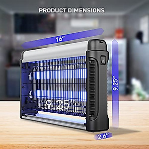 imirror Electric Bug Zapper, Indoor Insect Killer with 2 Replacement Bulbs, 20W Fly and Mosquito Killer, Easy to Clean, with Electric Circuit no-Load Protection