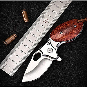 Small Folding Knife Pocket Knife Knives Redwood Handle D2 Sharp Blade - Pocket Knife for Men - Best Partner for Camping Hunting Fishing - EDC and Outdoor Gear - Birthday Christmas Gifts