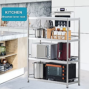 susunnus Stainless Steel Shelves 3 Tier Storage Shelves for Kitchen Garage Shelves Heavy Duty Shelving Metal Shelving Units and Storage Kitchen Industrial Storage Rack