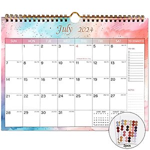 Lbylyhxc 2024 Calendar - Includes January 2024 to December 2024 - 18 Monthly Wall Calendar 2023-2024, 11 x 8.5 Inches.Thick Paper with Julian Dates and Block for New Year and Christmas Presents (Colorful)