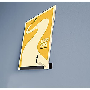 Crutello 8 Pack Vinyl Record Display Shelf - Wall Mounted Black Steel Record Holder Shelf - Pack of 8