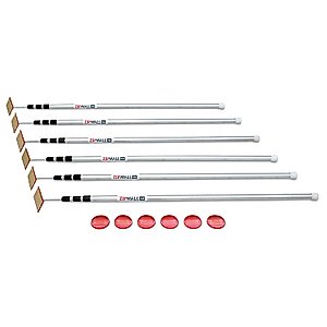 ZIPWALL SLP6 12 Foot Spring Loaded Dust Barrier Poles (Pack of 6), 6 Pack, Silver