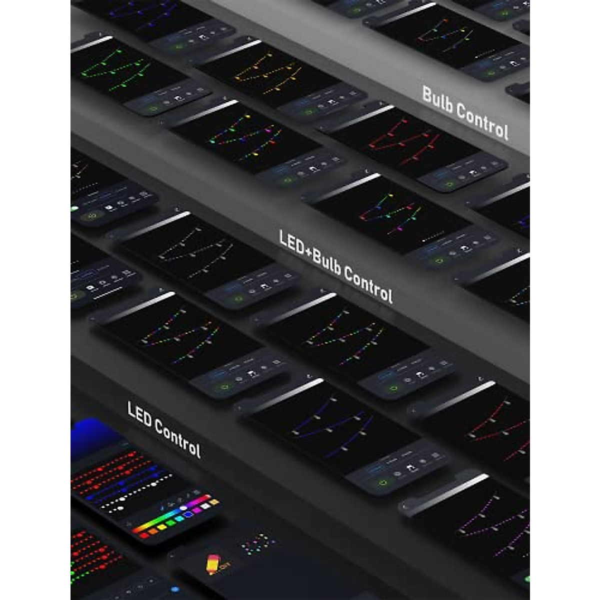 Outdoor String Lights Custom Modes - 50Ft Patio Lights with Rope Fairy App Control RGBW Smart Dimming Outside Light with Schedule Timer 84 LED 15 Edison Bulb for Backyard Garden Party Wedding Holidays