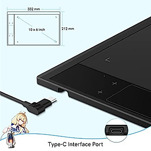 Digital Graphic Drawing Tablet VEIKK A30, 4 Touch Keys 1 Touch Panel, Linux Support, 10x6 Inch with 8192 Levels Battery-Free Pen Electronic Writing Tablets for PC/Android/Mac/Windows