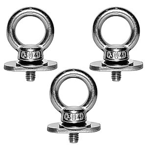 3Pack Stainless Steel Kayak Track Mount Nut Tie Down Eyelet Rail Mount Screw Accessory for Kayak Canoe Boat or Vehicle Rail Track