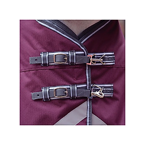 WeatherBeeta ComFiTec Plus Dynamic II Standard Neck Medium/Lite Horse Blanket, Maroon/Grey/White, 78"