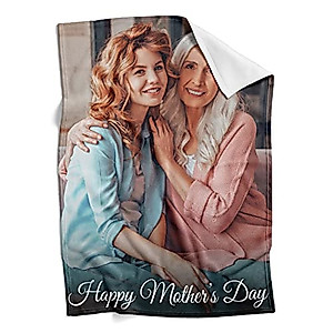 EastArts Happy Mothers Day Throw Blanket Customized Using Your Own Photos, Personalized Gifts for Mom from Daughter Son Kids, Custom Blanket with Picture for Grandma as Mom Gifts Present and Souvenir