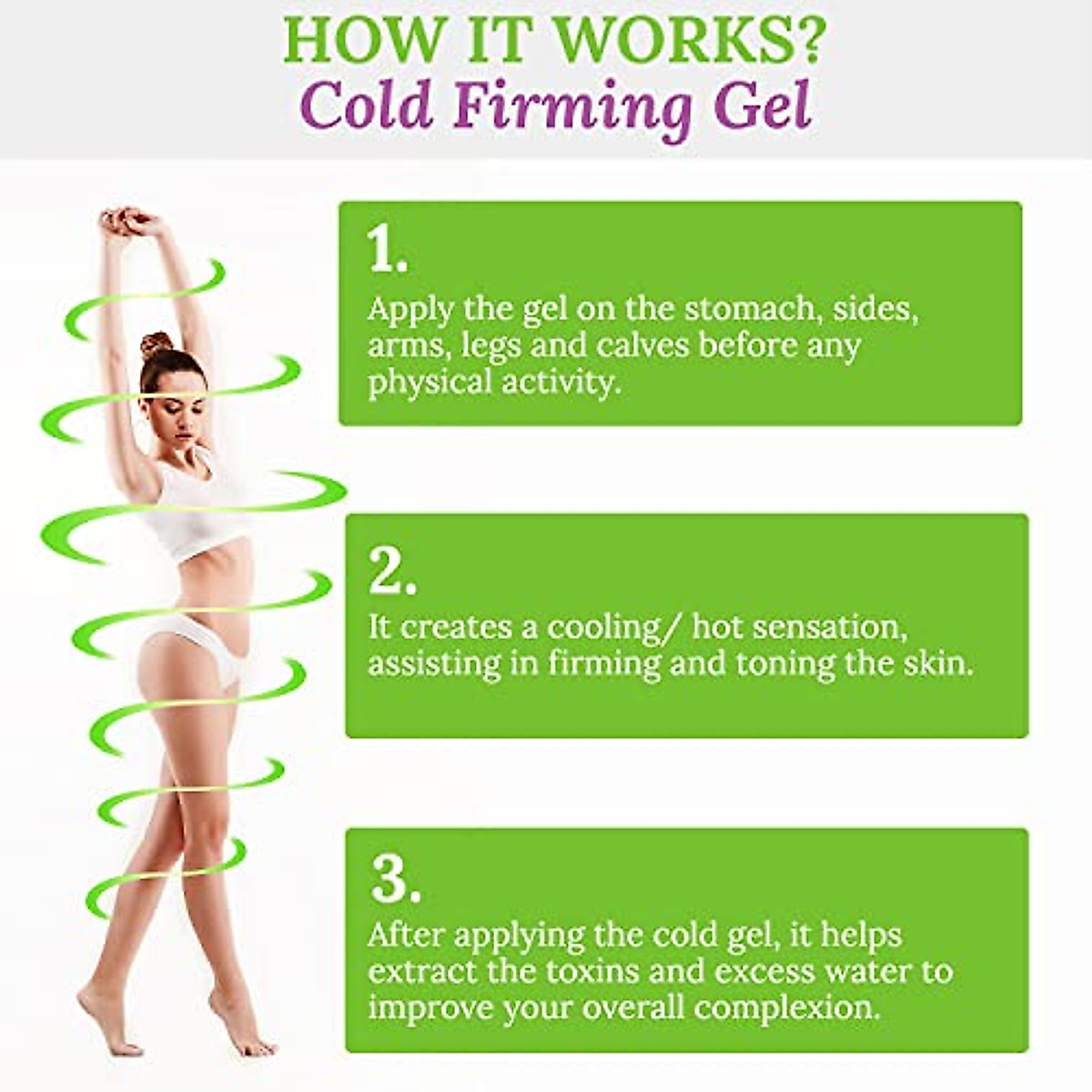 Cellulite Cream Cold Gel with Caffeine and Green Tea Extract - Body Firming and Skin Tightening Gel for Cellulite. Improves Circulation - Quick Absorption- Cryo Gel (1 Jar)