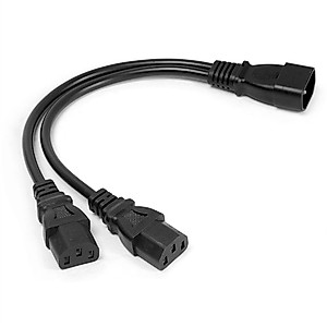 2Pack UPS Server Y Splitter C14 to 2 x C13 Power Adapter Cable Cord