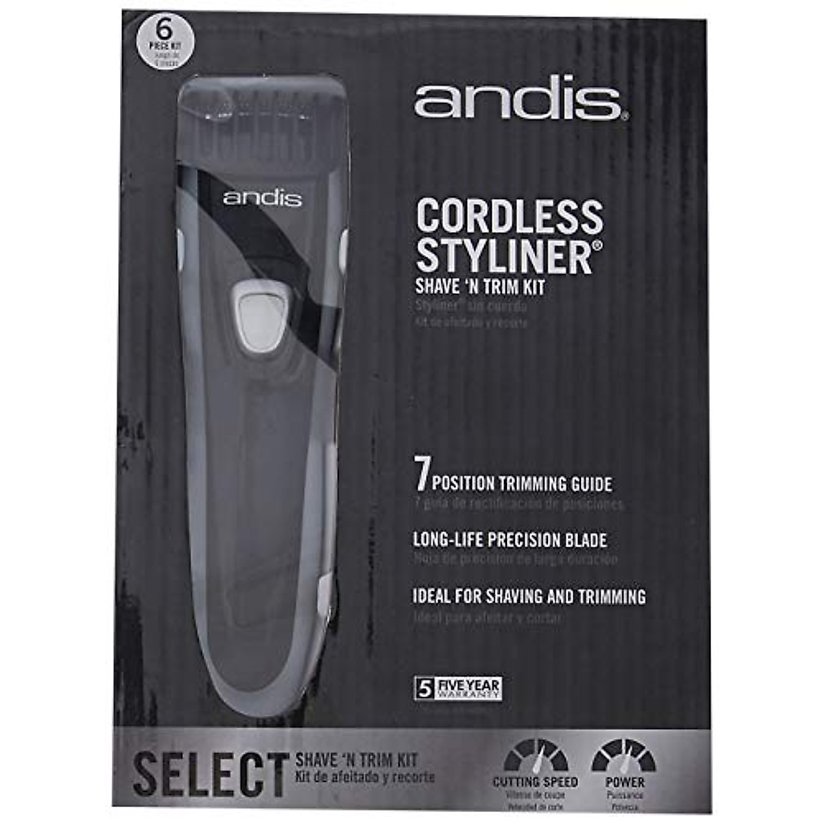Andis Cordless Styliner Shave 'N Trim Kit, Black