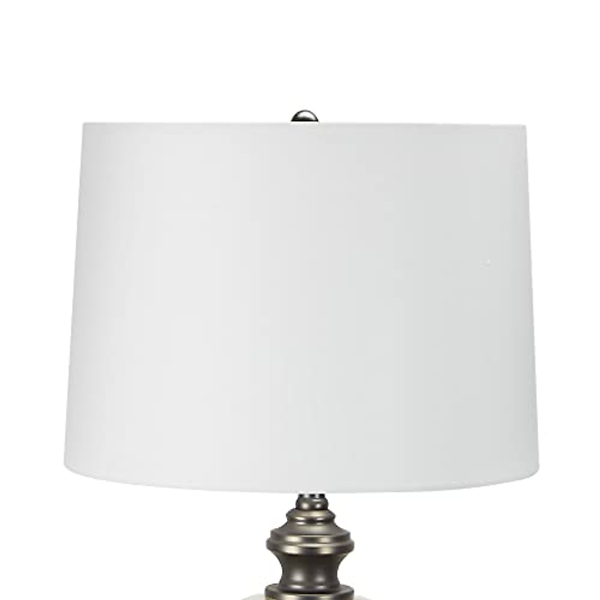 Decor Therapy Redmond Glass Font Steel Floor Lamp, Aged Pewter, Antique Mercury Glass