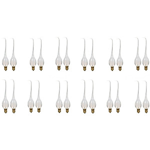 Creative Hobbies 5 Watt Silicone Dipped Country Candle Lamp Light Bulbs - Replacement Bulbs for Candles and Chandeliers - Box of 24