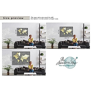 World Map Poster with Pins for Travel Tracking | Push Pin Travel Map Poster for travel tracking (32 x 24)